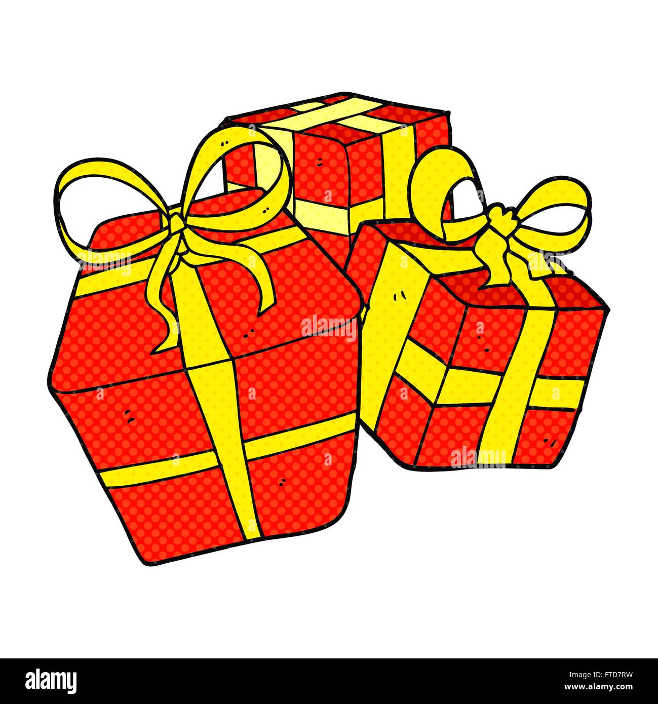 freehand drawn cartoon wrapped present Stock Vector Image & Art - Alamy