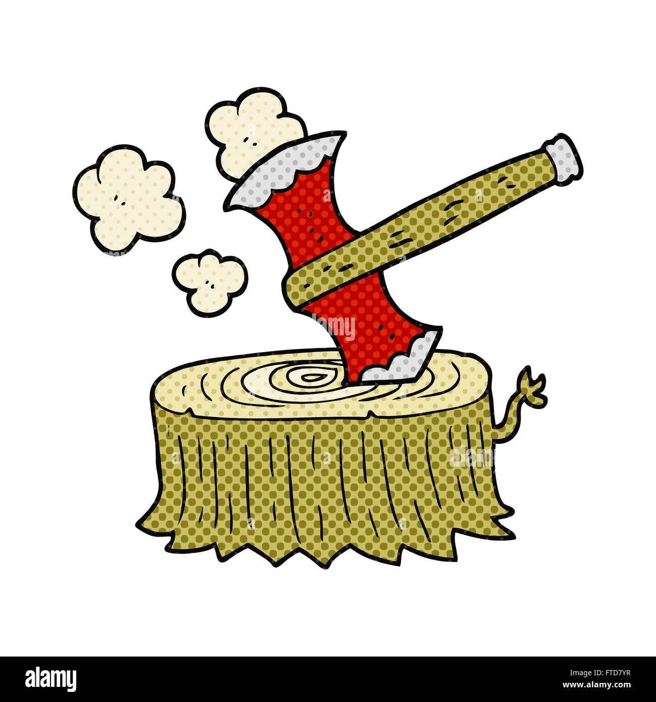 freehand drawn cartoon tree stump and axe Stock Vector Image & Art - Alamy