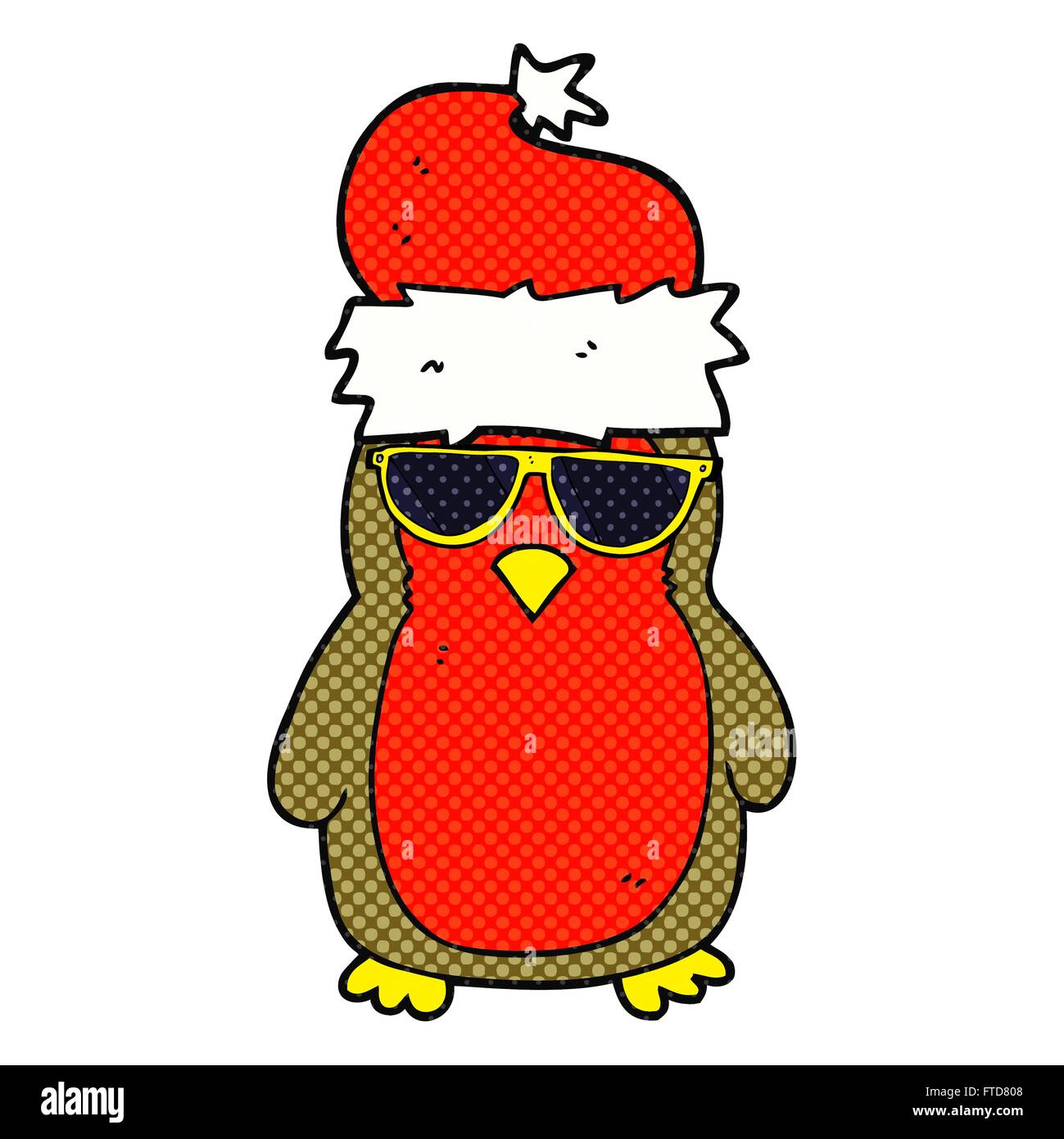 freehand drawn cartoon cool christmas robin Stock Vector Image & Art ...