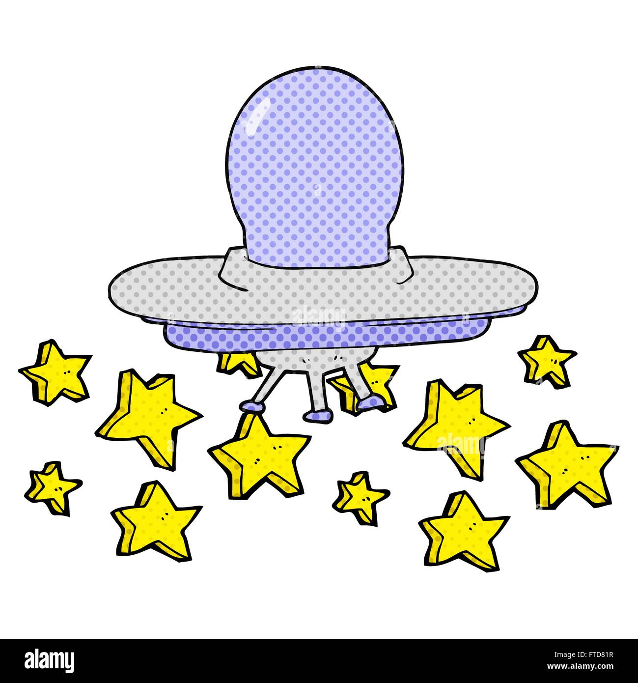 freehand drawn cartoon flying saucer Stock Vector Image & Art - Alamy