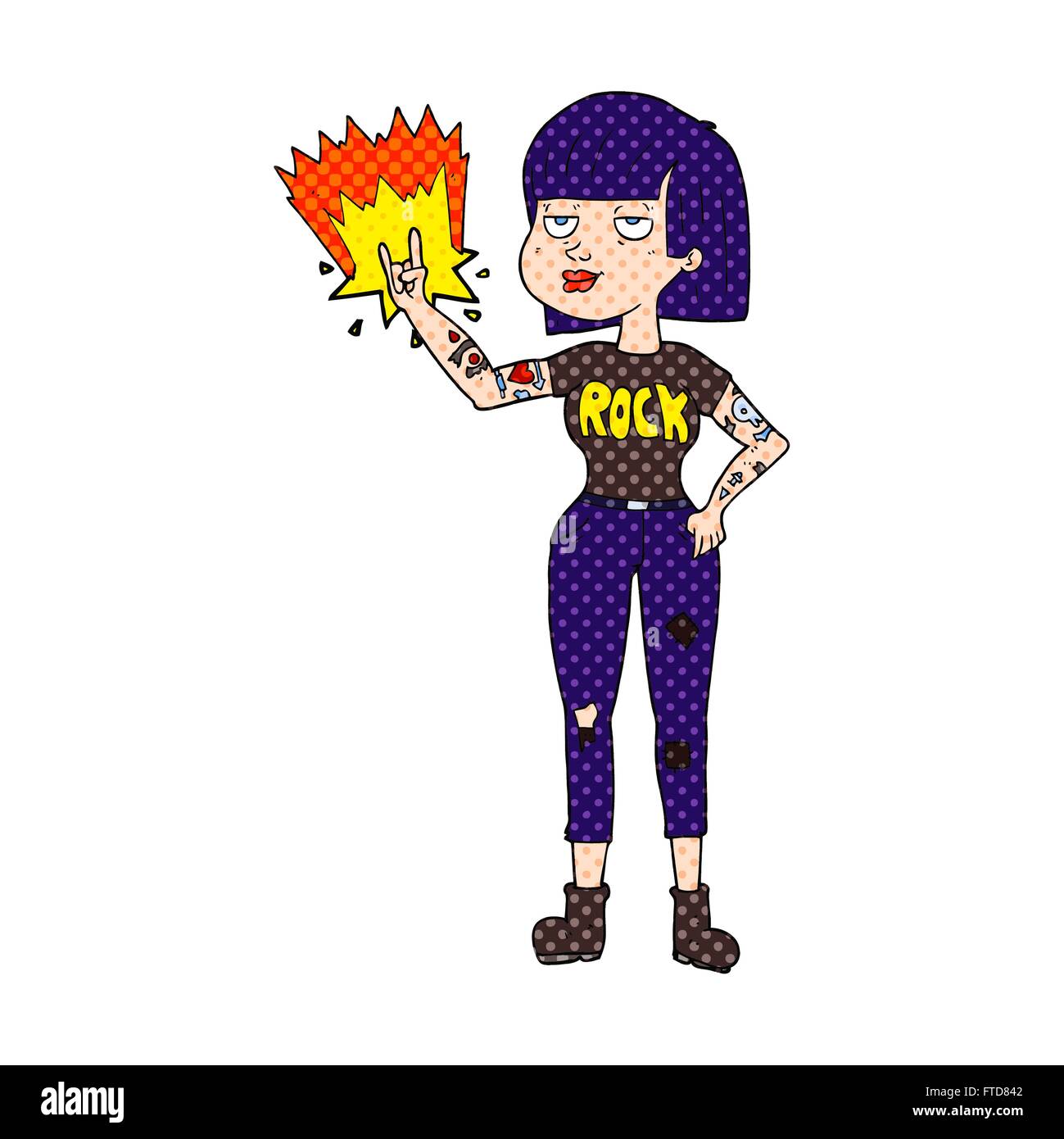freehand drawn cartoon rock girl Stock Vector Image & Art - Alamy