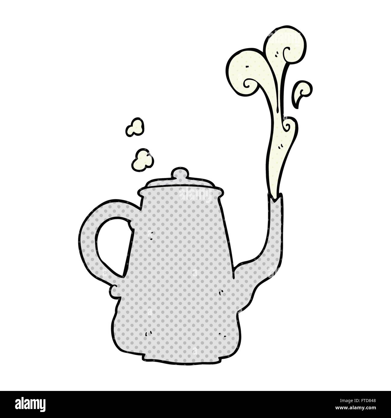 freehand drawn cartoon steaming coffee pot Stock Vector Image & Art - Alamy