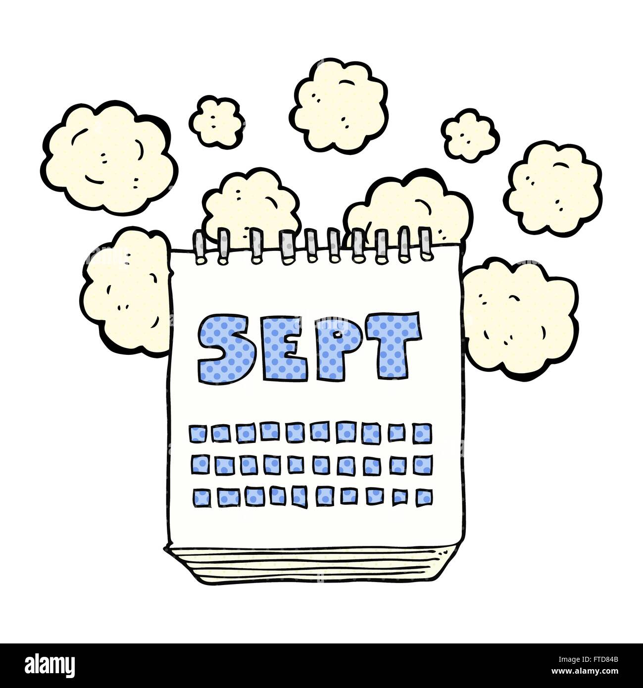 freehand drawn cartoon calendar showing month of September Stock Vector ...