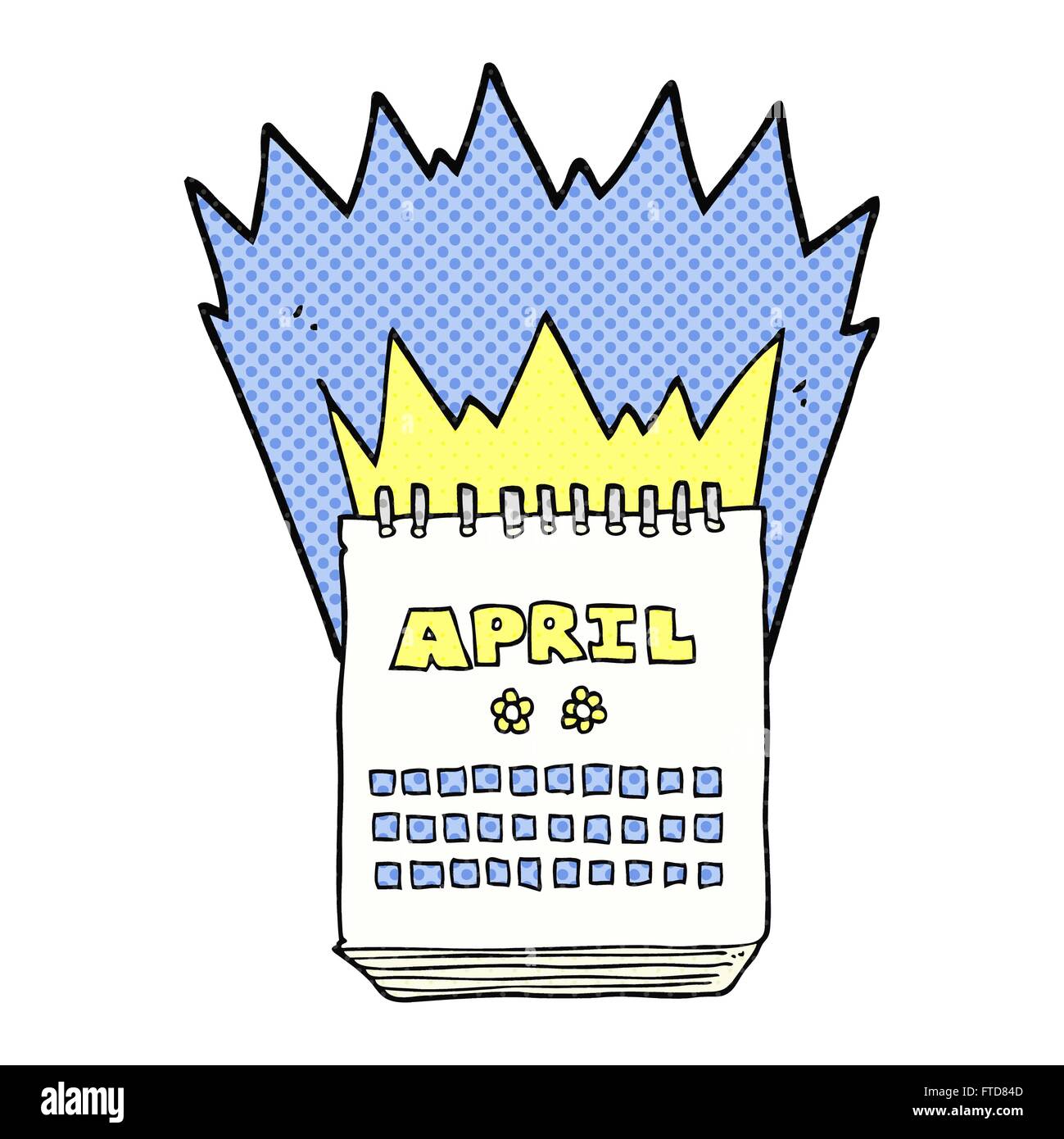 freehand drawn cartoon calendar showing month of April Stock Vector ...