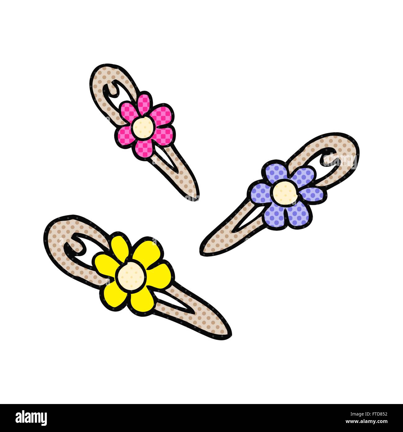 freehand drawn cartoon hair clips Stock Vector Image & Art - Alamy