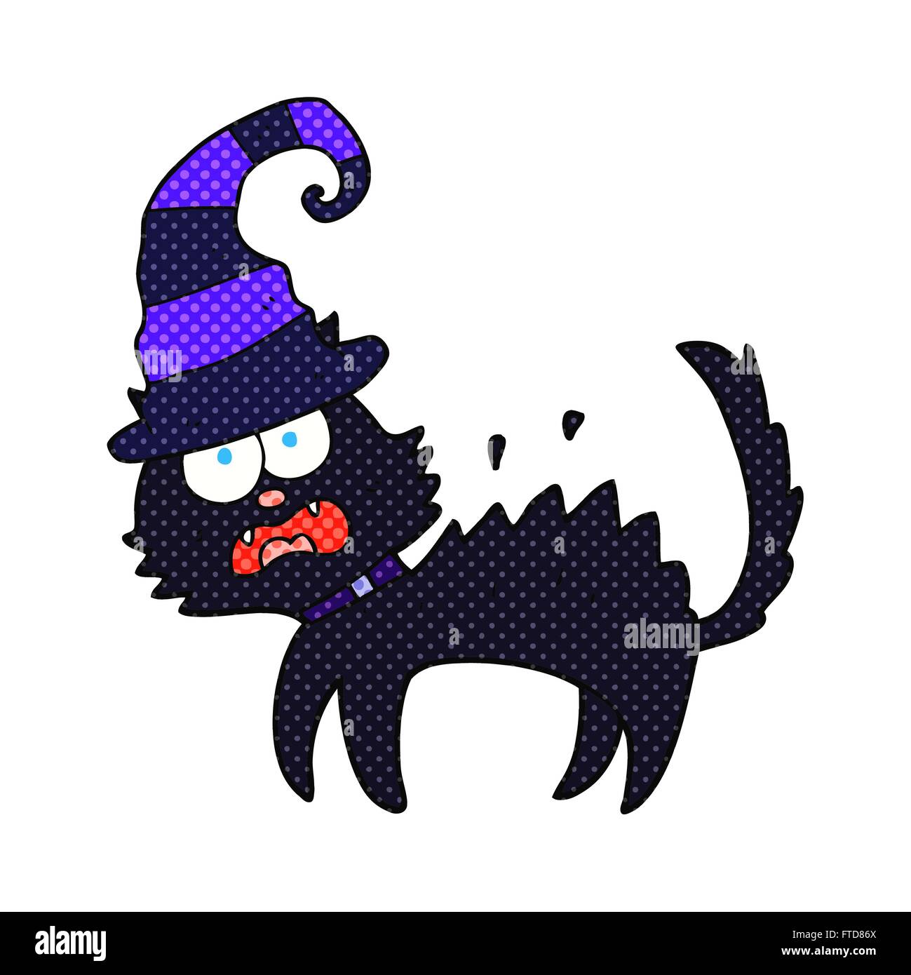 freehand drawn cartoon scared black cat Stock Vector Image & Art - Alamy