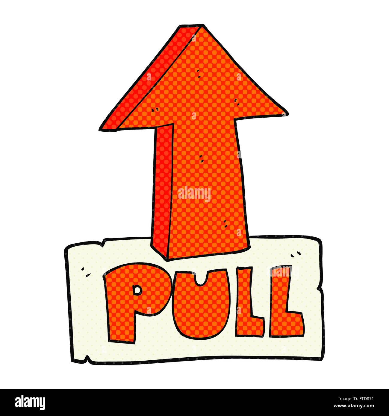 freehand drawn cartoon door pull sign Stock Vector Image & Art - Alamy