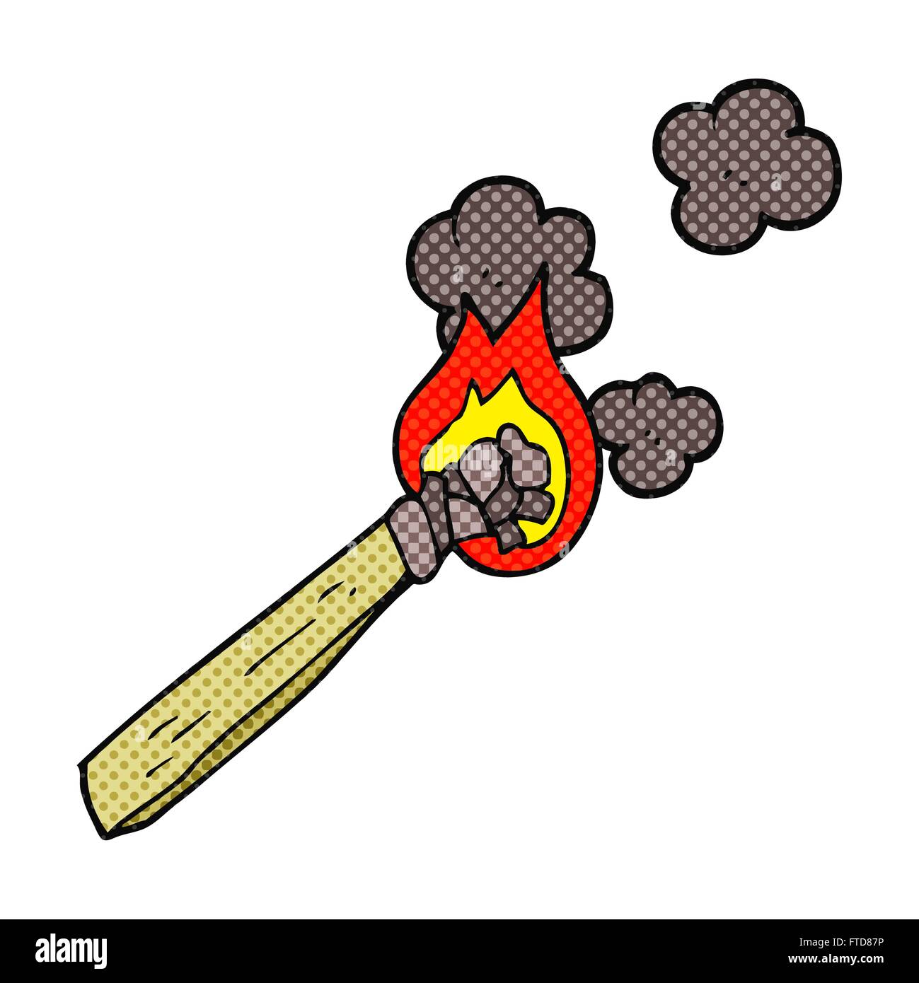 freehand drawn cartoon burning wood torch Stock Vector Image & Art - Alamy