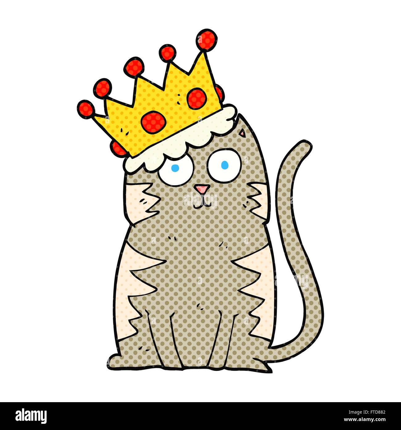 freehand drawn cartoon cat with crown Stock Vector Image & Art - Alamy