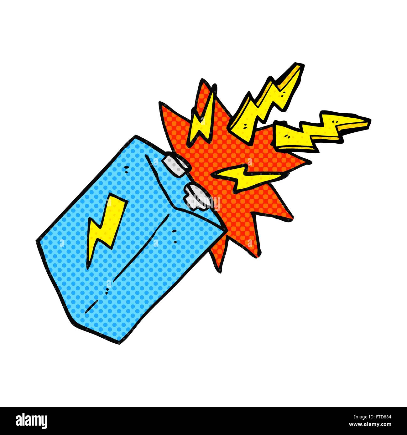 freehand drawn cartoon battery sparking Stock Vector Image & Art - Alamy