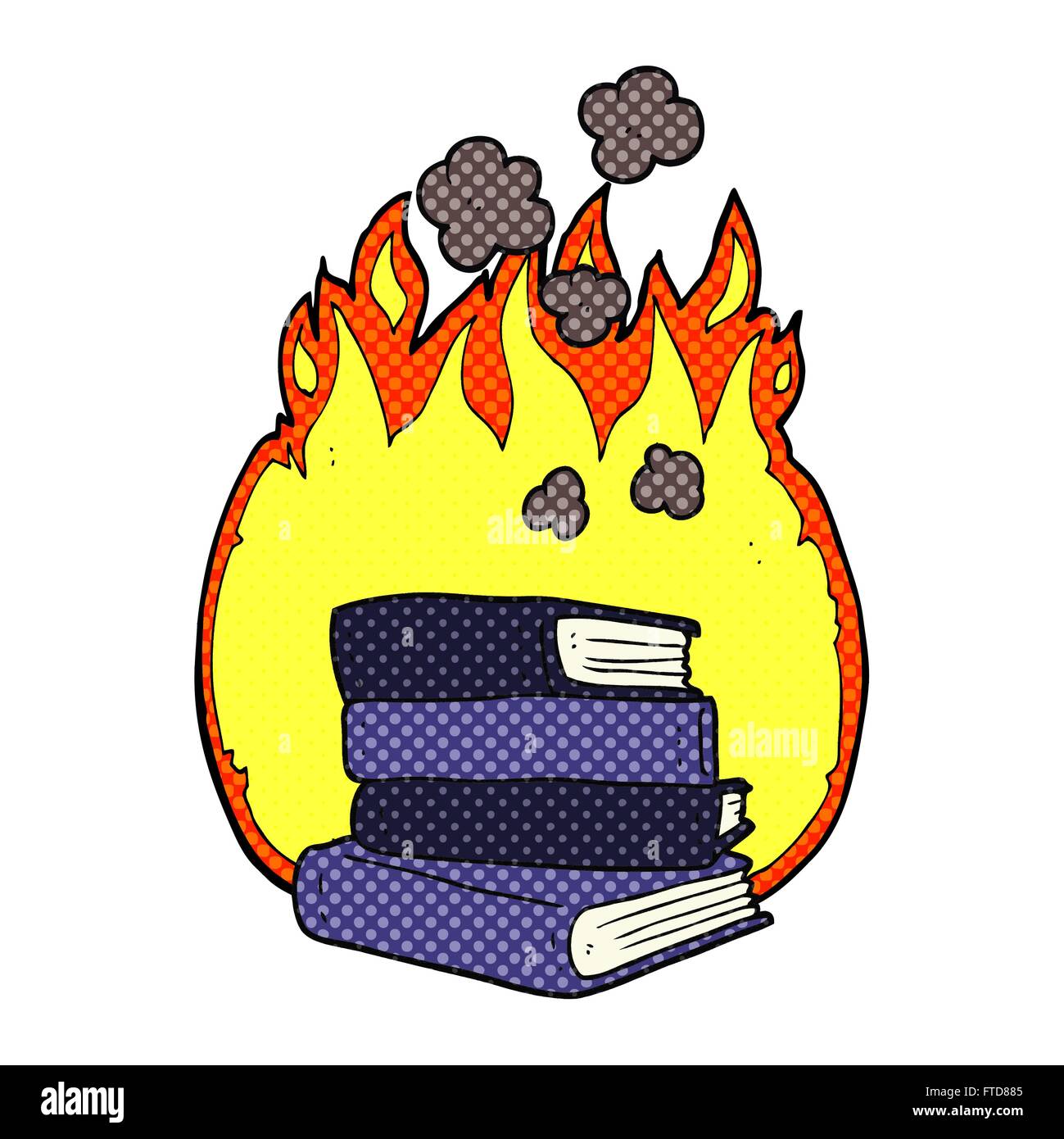 Cartoon burning books Stock Vector Images - Alamy