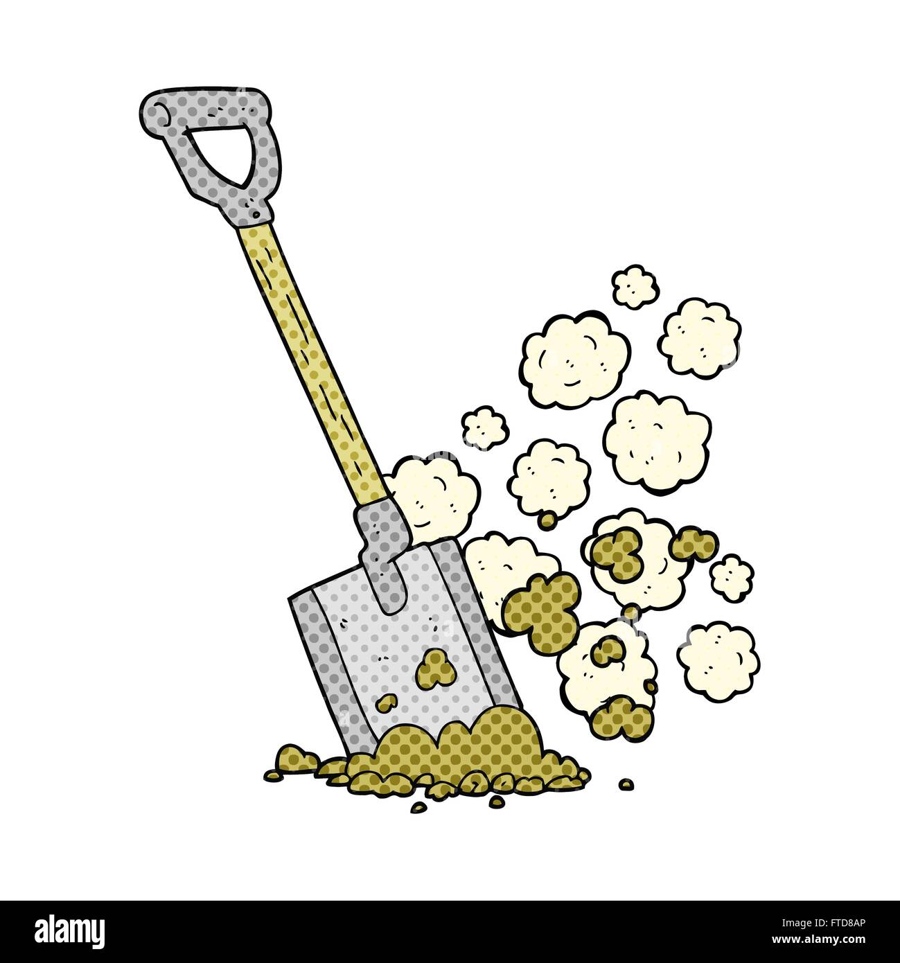 freehand drawn cartoon shovel in dirt Stock Vector Image & Art - Alamy