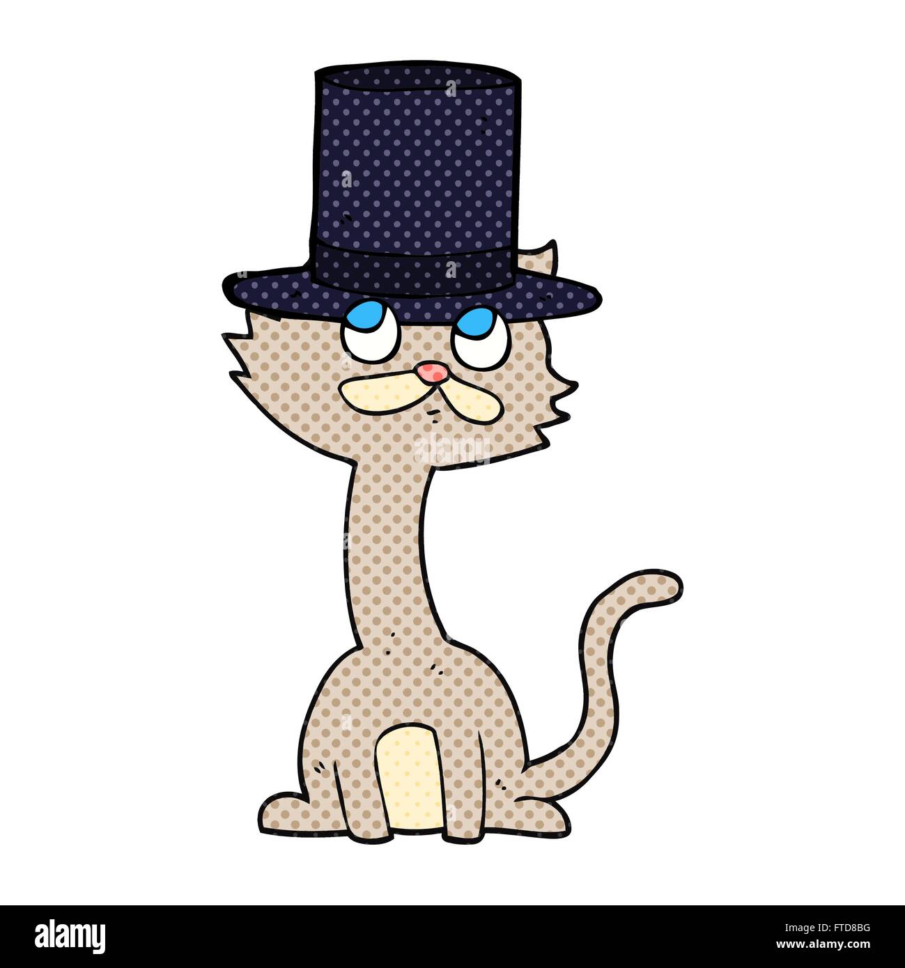 freehand drawn cartoon cat in top hat Stock Vector Image & Art - Alamy
