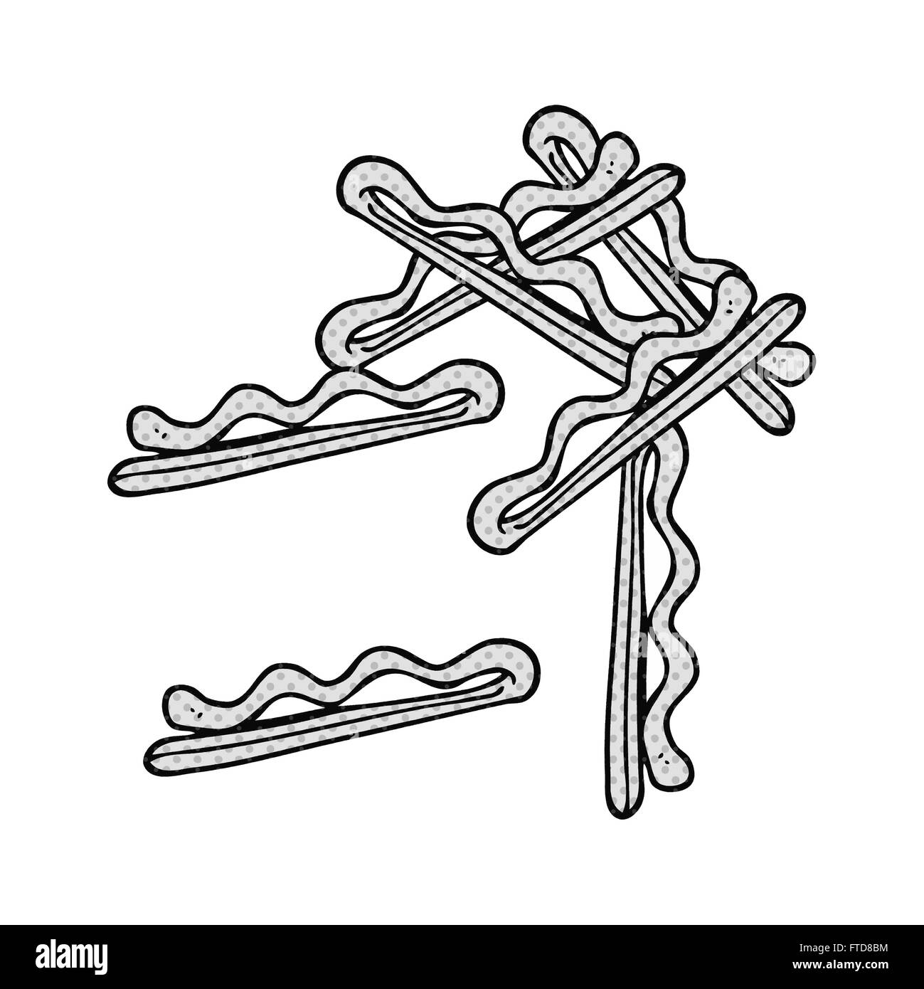 freehand drawn cartoon hair clips Stock Vector Image & Art - Alamy