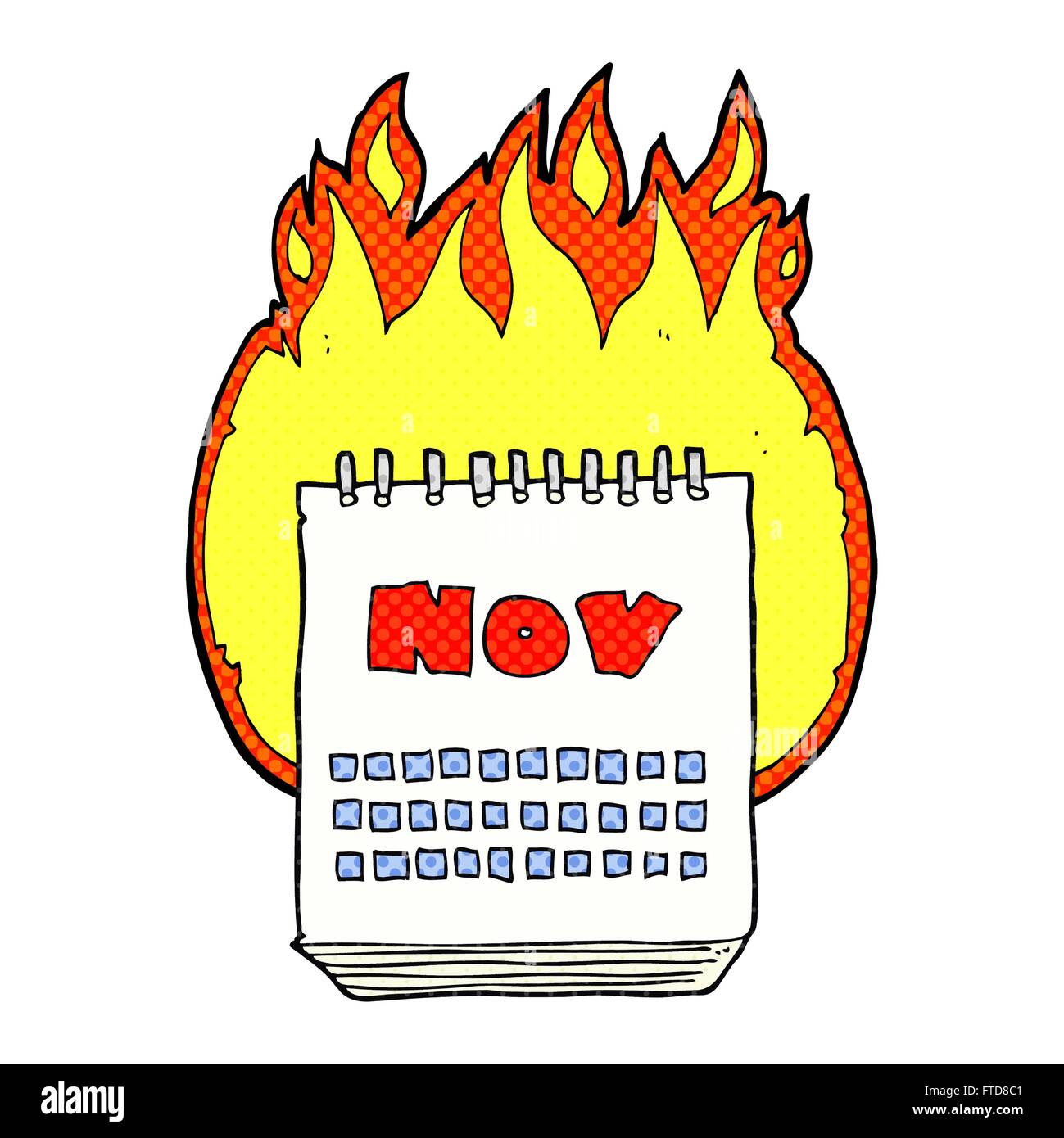 freehand drawn cartoon calendar showing month of november Stock Vector ...