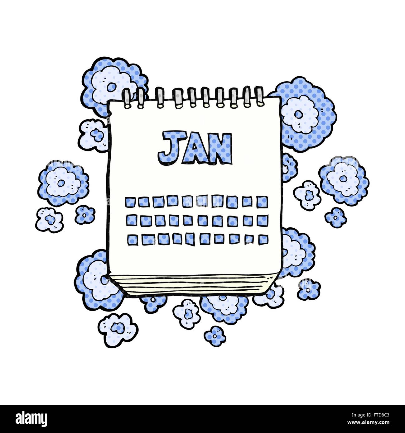 Freehand drawn cartoon calendar showing hi-res stock photography and ...
