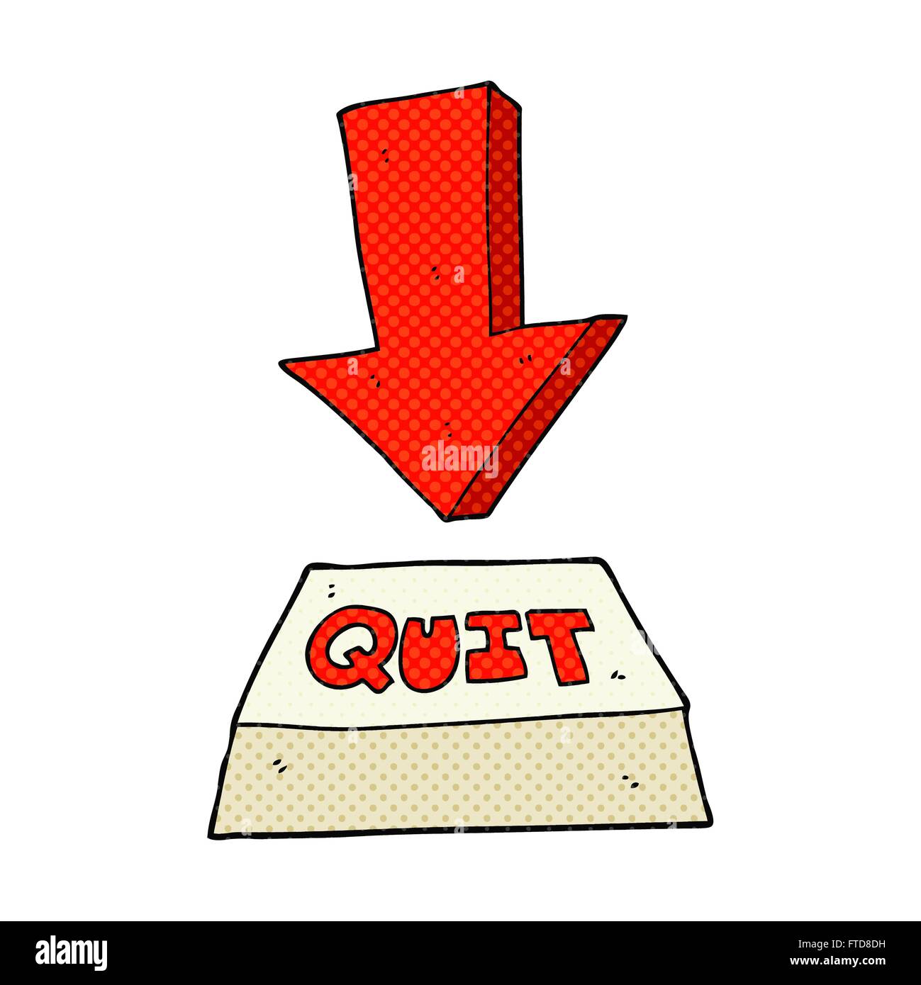 freehand drawn cartoon quit button Stock Vector Image & Art - Alamy
