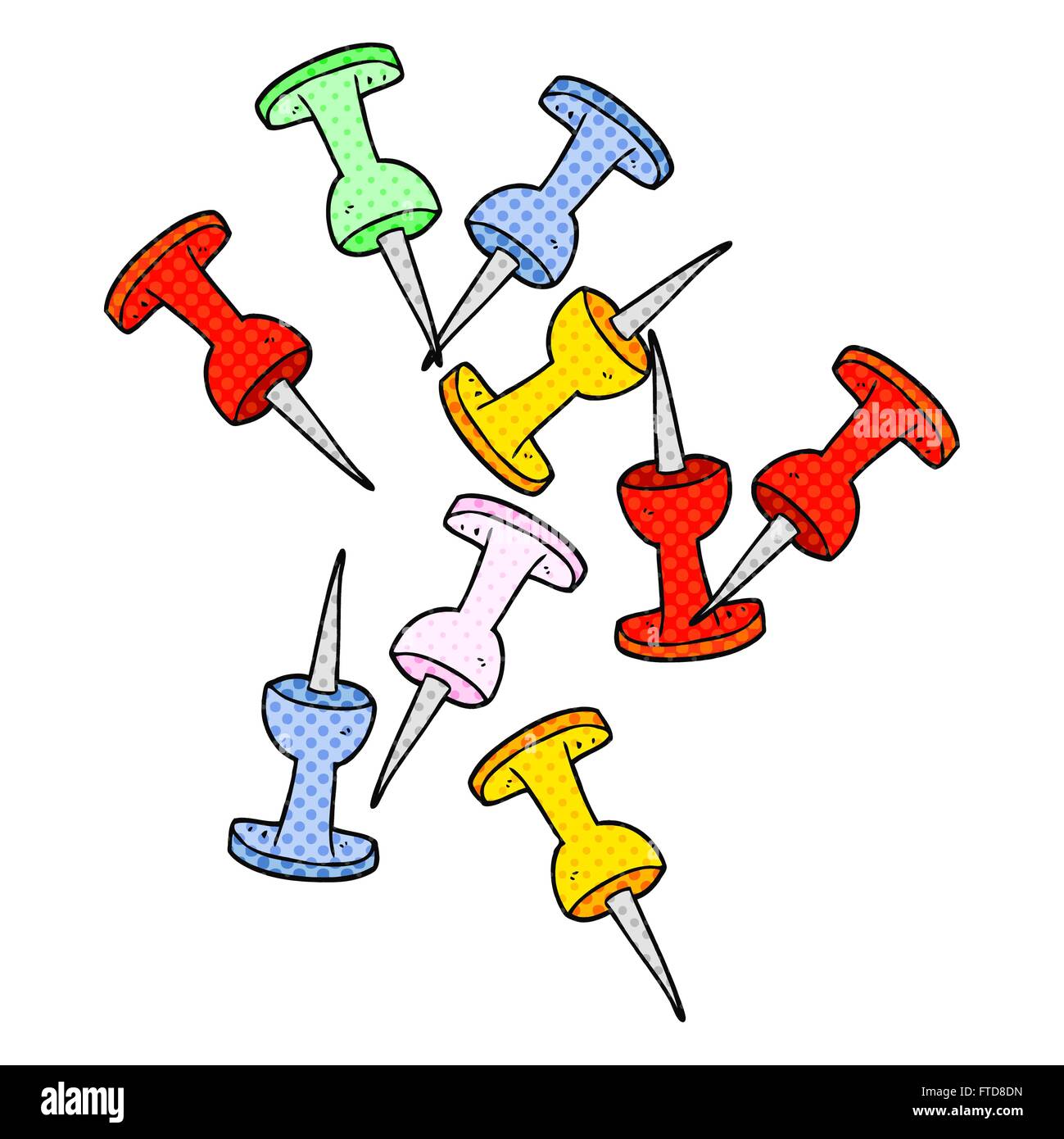 freehand drawn cartoon office tacks Stock Vector Image & Art - Alamy
