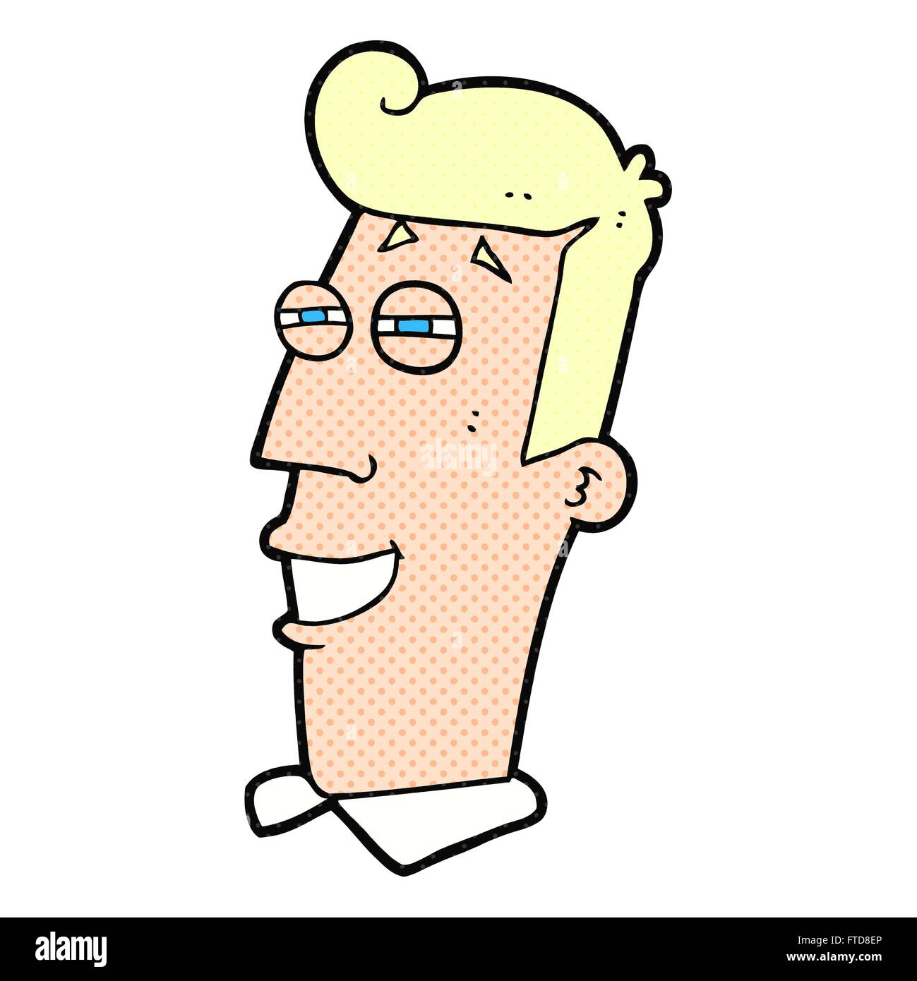 freehand drawn cartoon grinning man Stock Vector Image & Art - Alamy