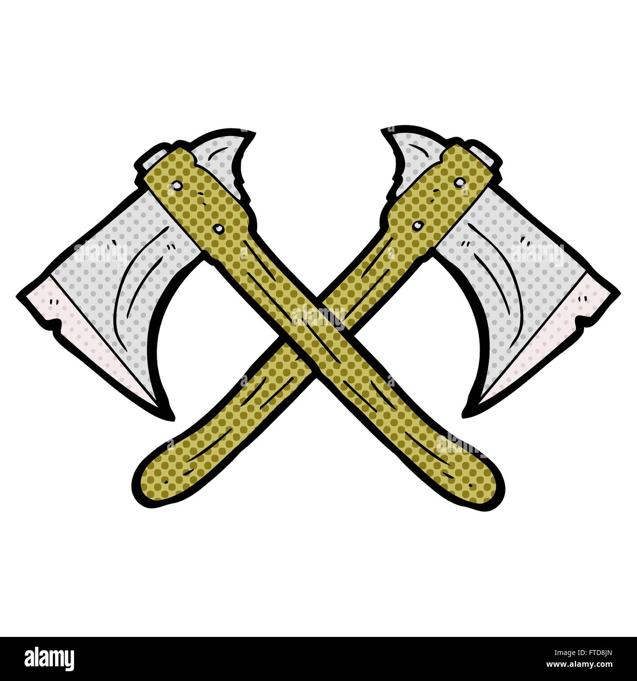freehand drawn cartoon crossed axes Stock Vector Image & Art - Alamy