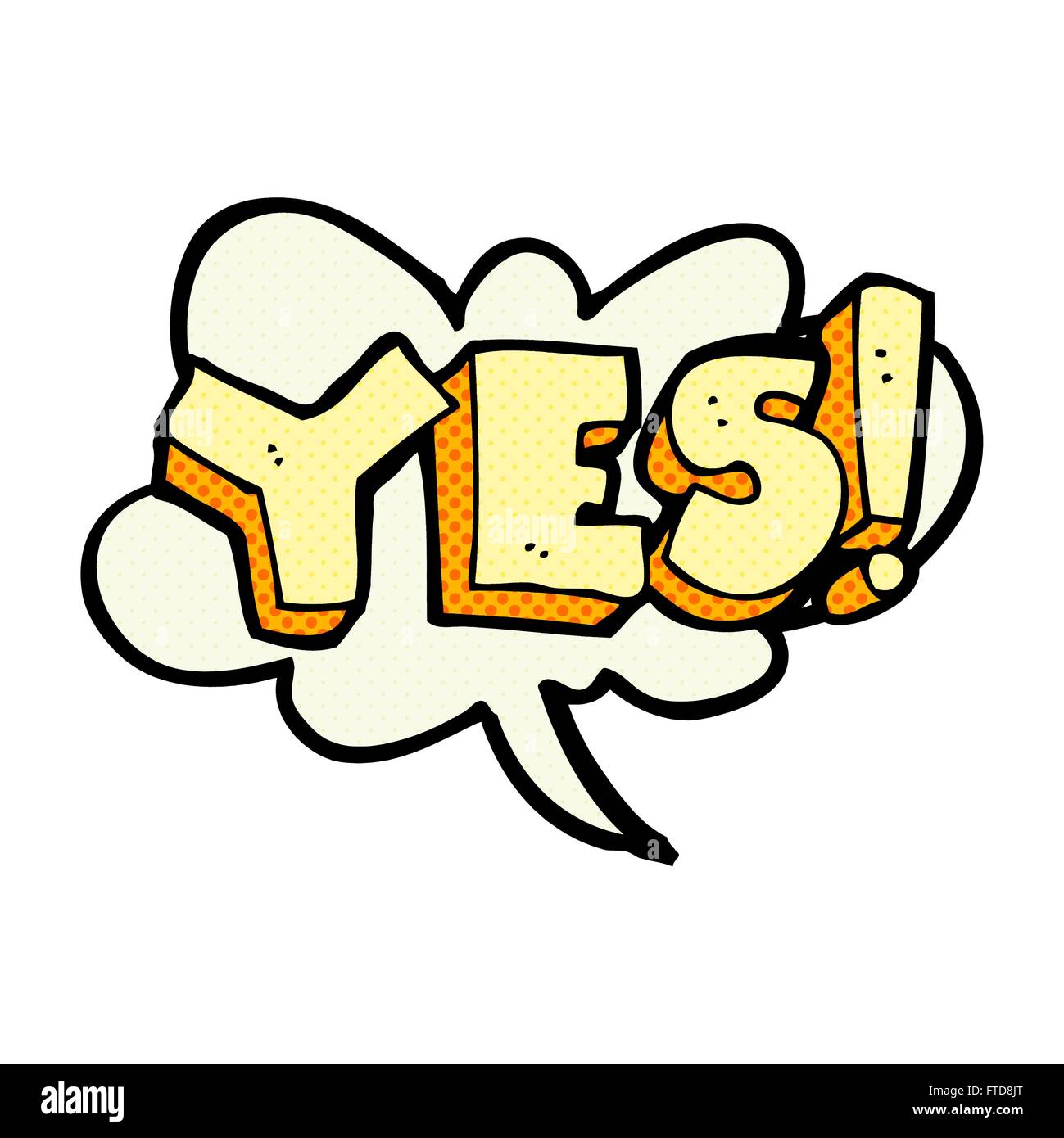 Freehand drawn cartoon yes design hi-res stock photography and images ...