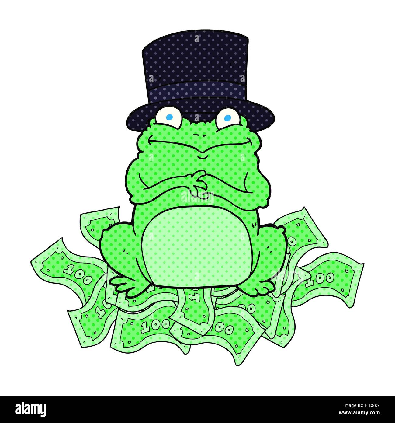 freehand drawn cartoon rich frog in top hat Stock Vector Image & Art ...