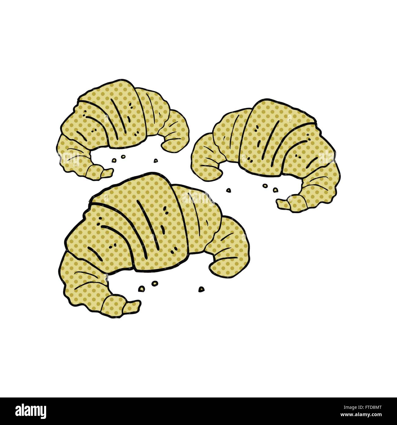 freehand drawn cartoon croissants Stock Vector Image & Art - Alamy