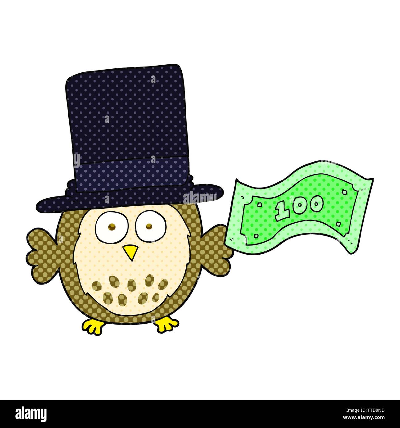 freehand drawn cartoon rich owl Stock Vector Image & Art - Alamy
