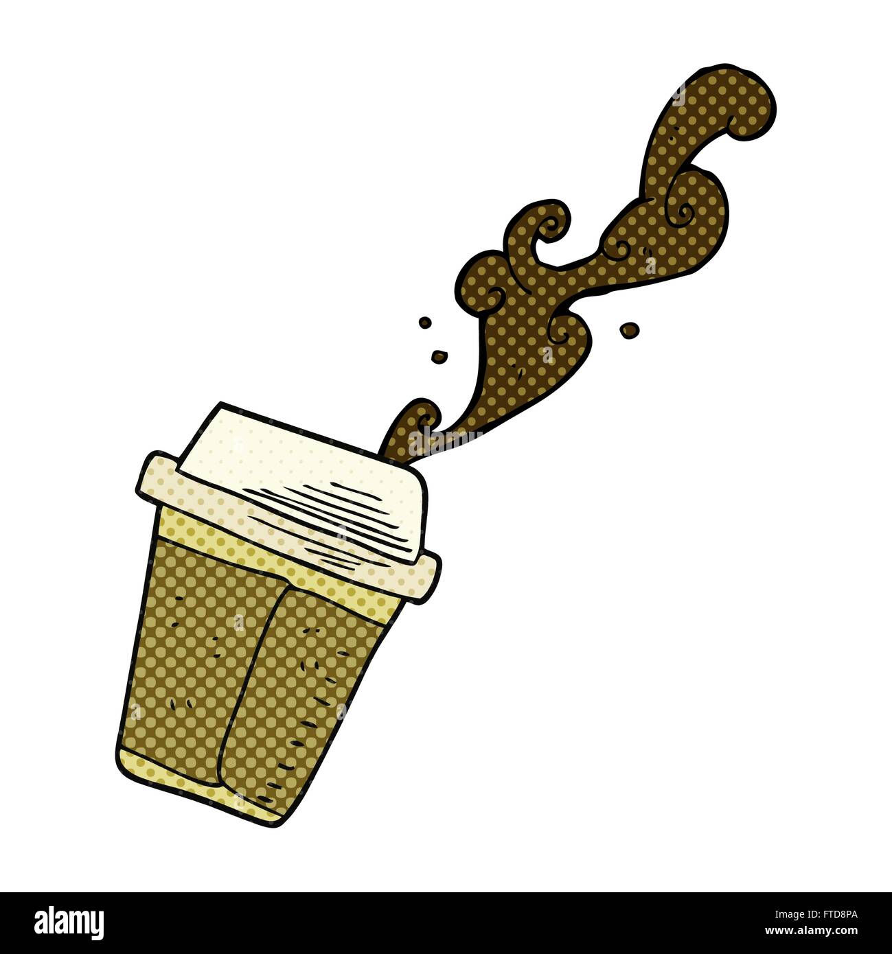 freehand drawn cartoon spilling coffee Stock Vector Image & Art - Alamy