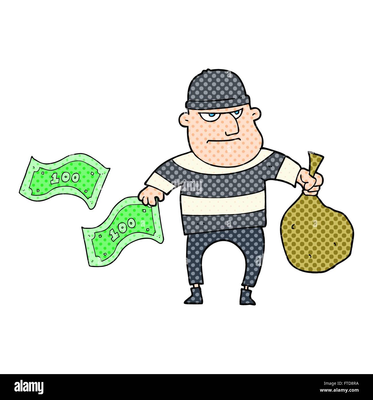 freehand drawn cartoon bank robber Stock Vector Image & Art - Alamy