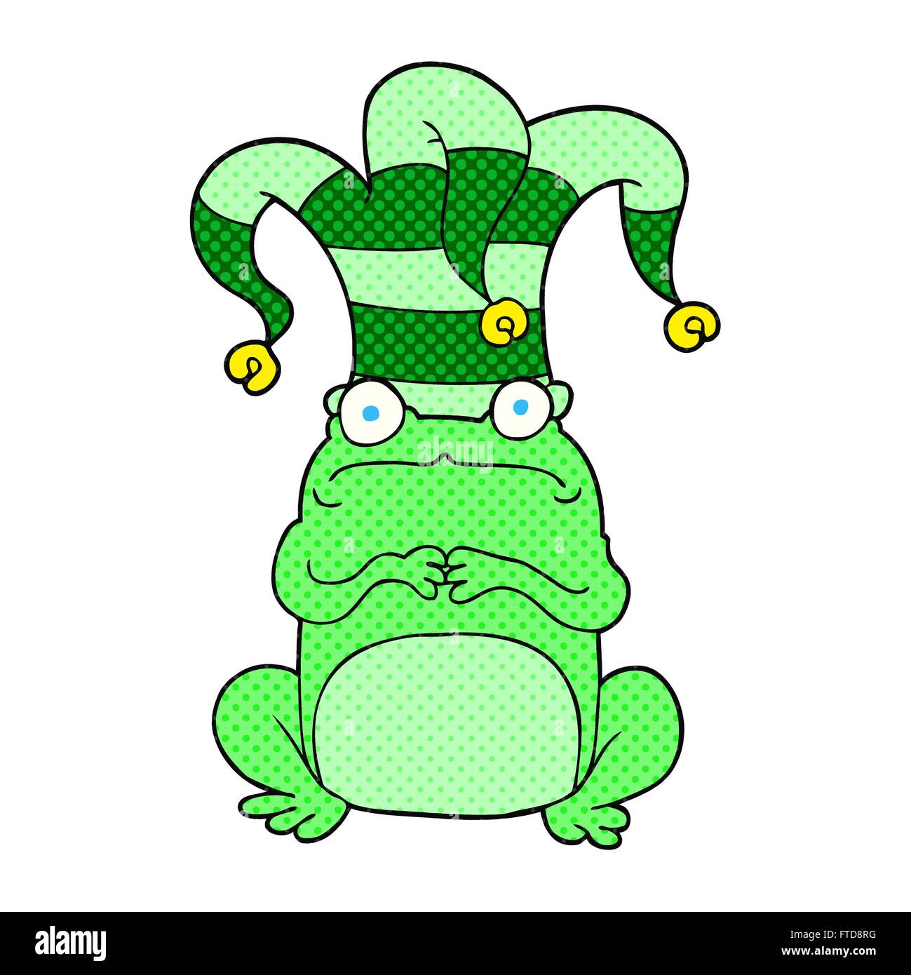 freehand drawn cartoon frog wearing jester hat Stock Vector Image & Art ...