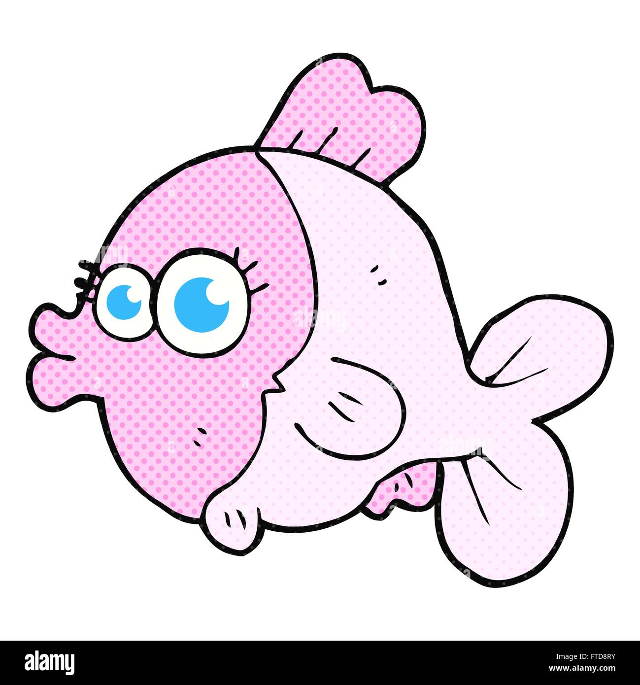 funny freehand drawn cartoon fish with big pretty eyes Stock Vector ...