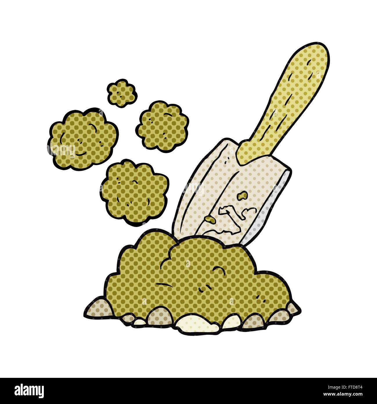 freehand drawn cartoon trowel digging earth Stock Vector Image & Art ...