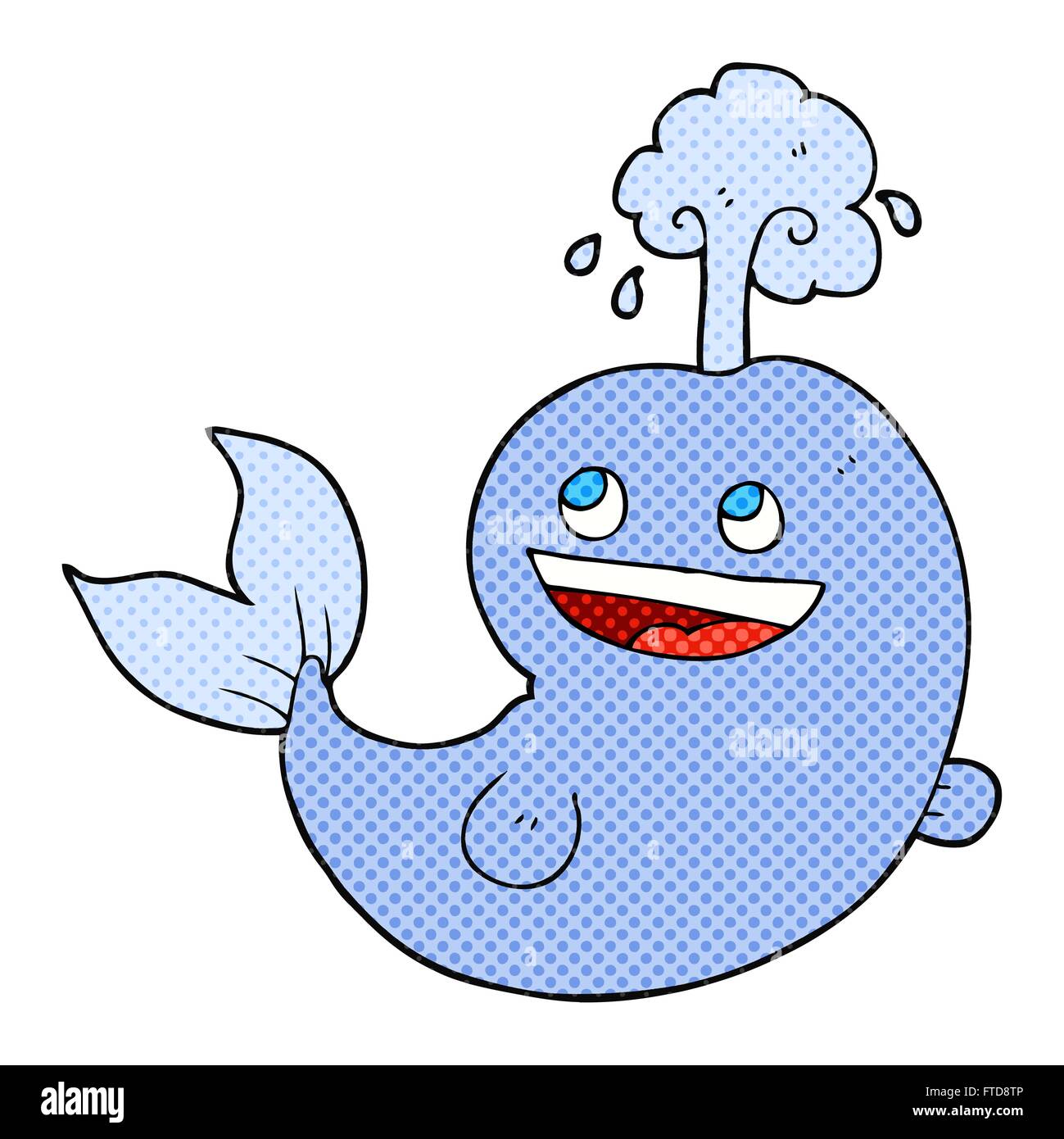 freehand drawn cartoon whale spouting water Stock Vector Image & Art ...