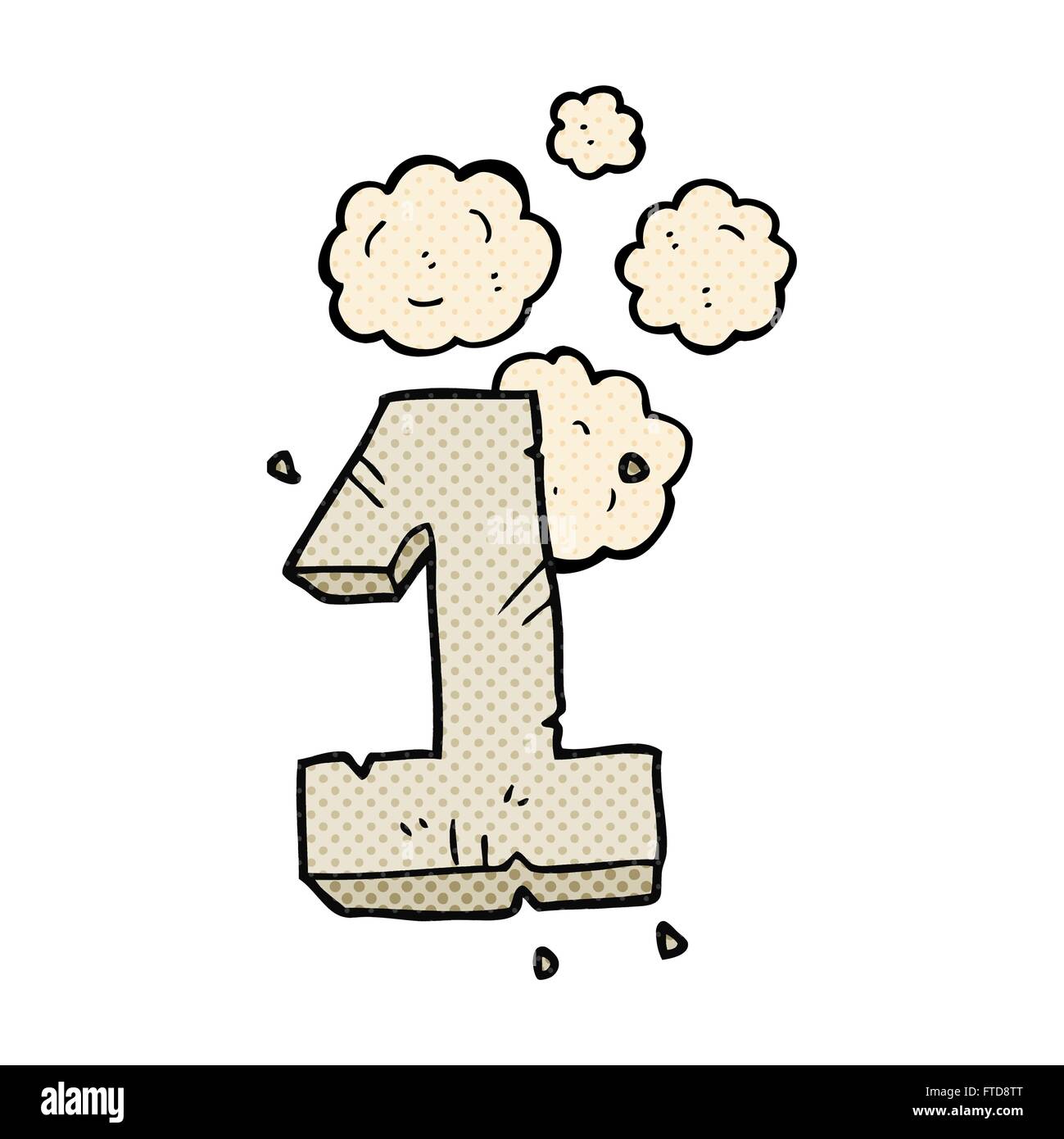 freehand drawn cartoon stone number one Stock Vector Image & Art - Alamy