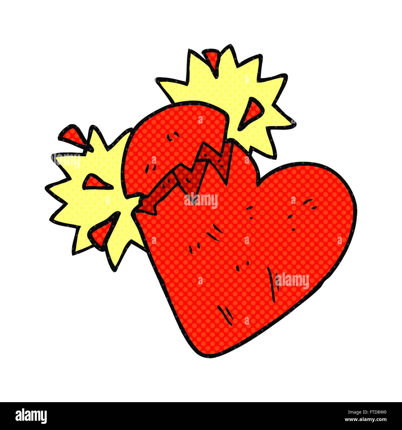 freehand drawn cartoon broken heart Stock Vector Image & Art - Alamy