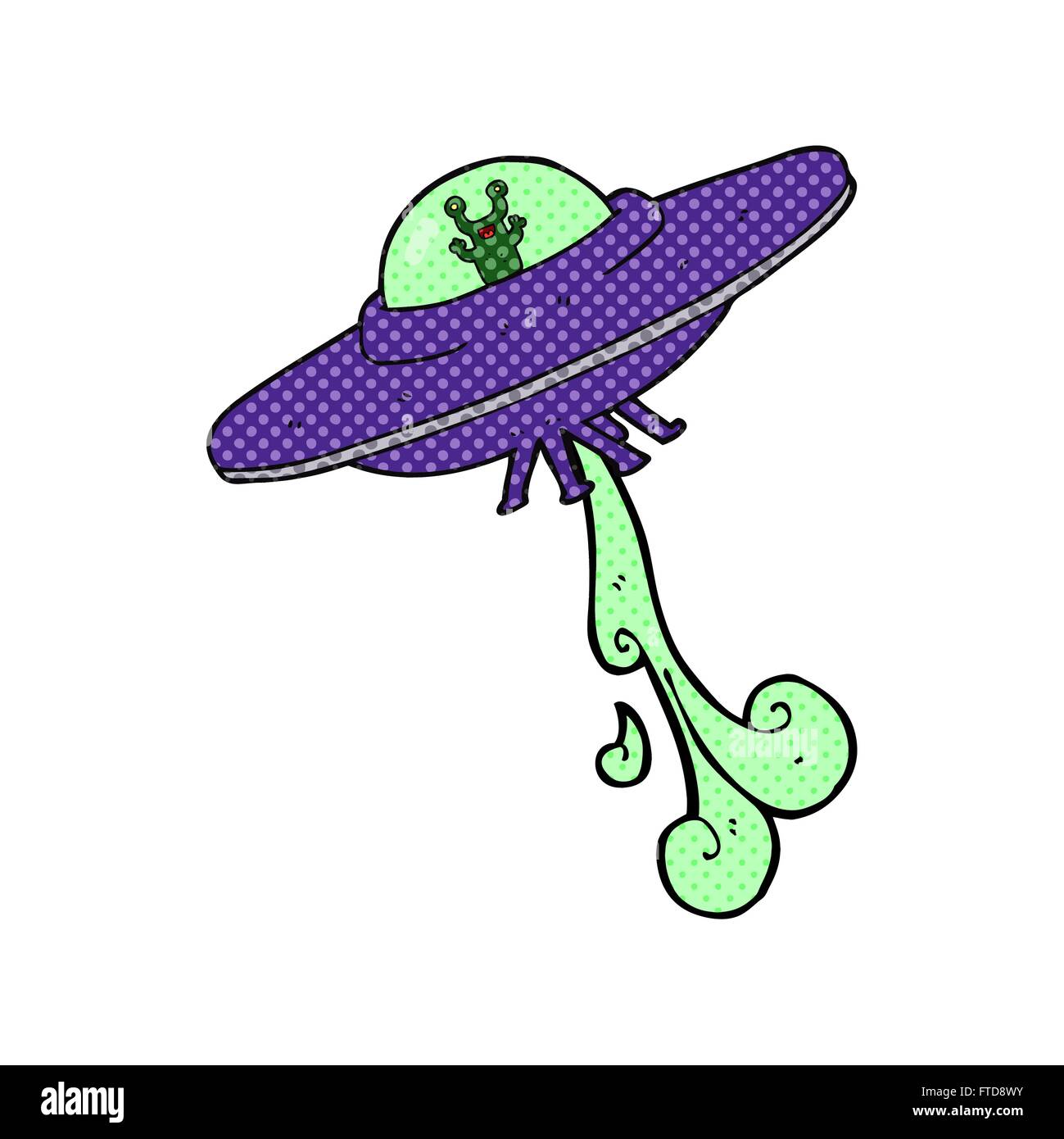 freehand drawn cartoon alien spaceship Stock Vector Image & Art - Alamy