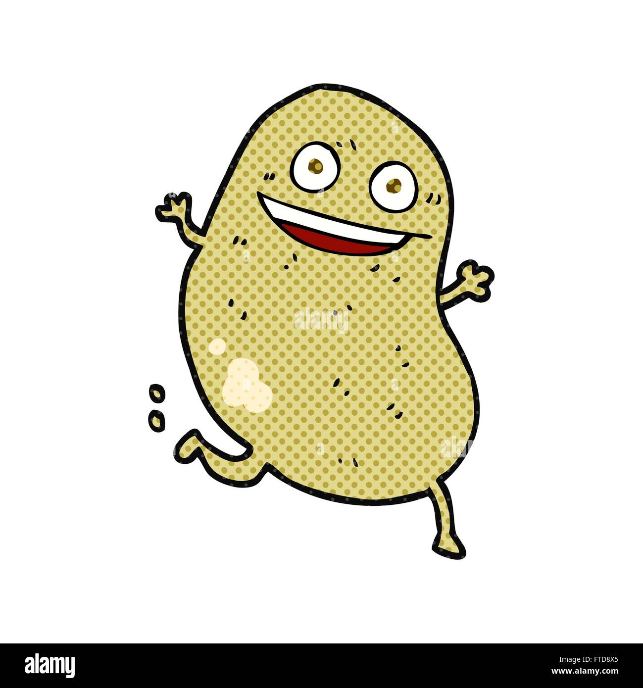 freehand drawn comic book style cartoon potato running Stock Vector ...