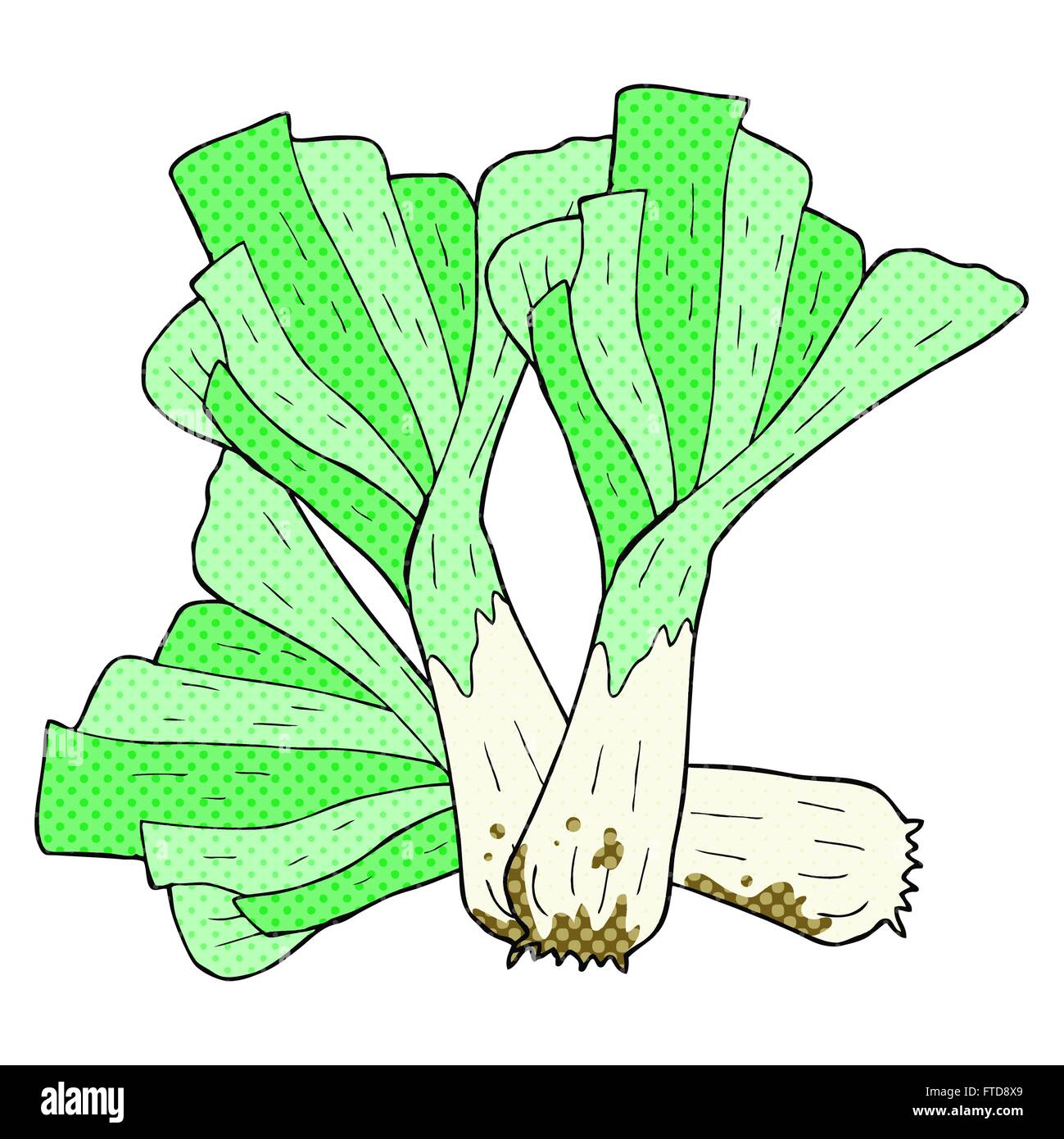 freehand drawn comic book style cartoon leeks Stock Vector Image & Art ...