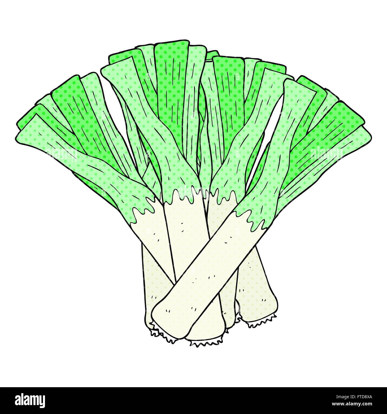 freehand drawn comic book style cartoon leeks Stock Vector Image & Art ...