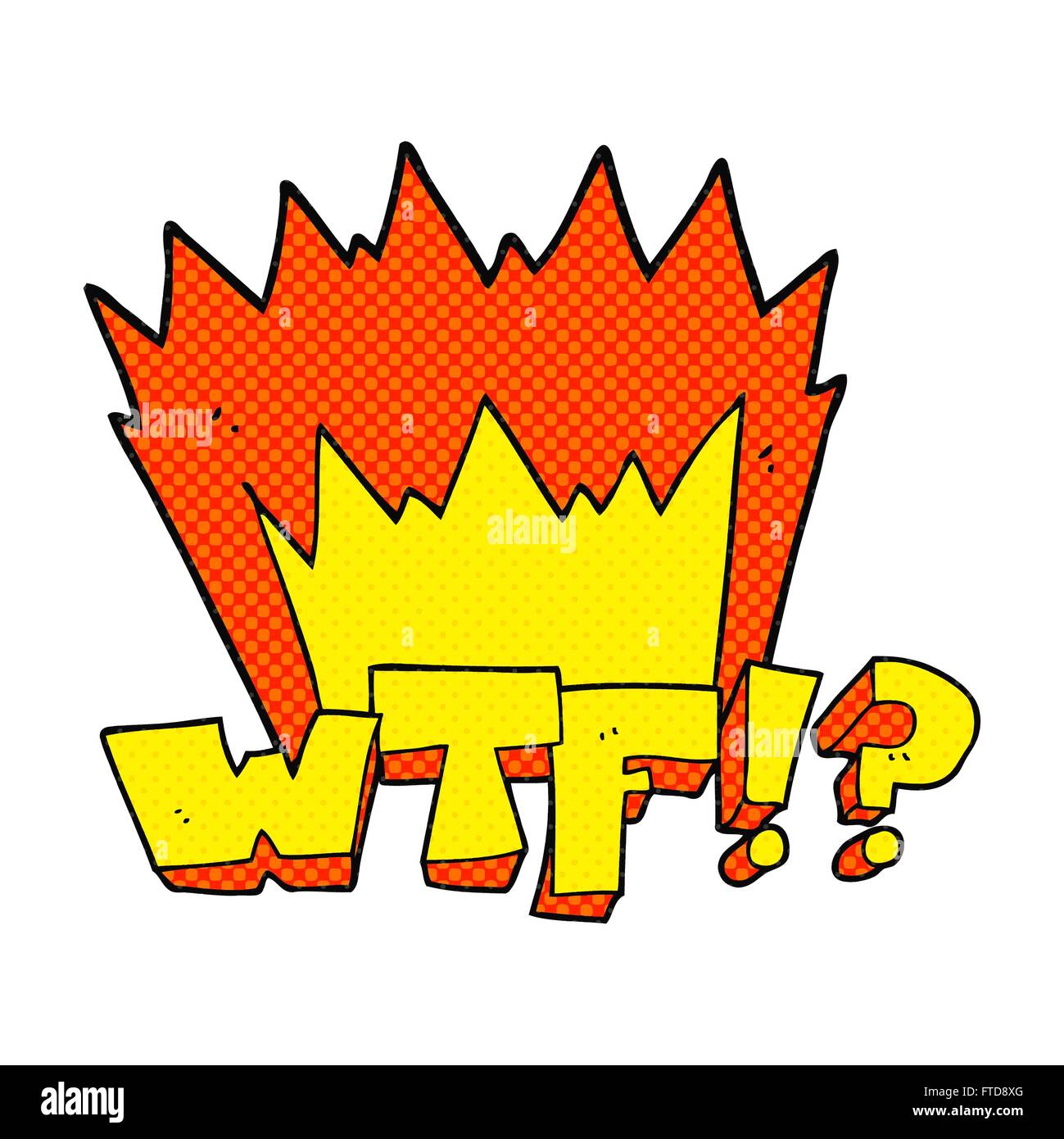 freehand drawn comic book style cartoon WTF symbol Stock Vector Image ...