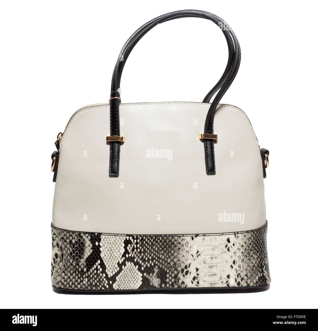 The photograph shows a female handbag on a white background Stock Photo ...