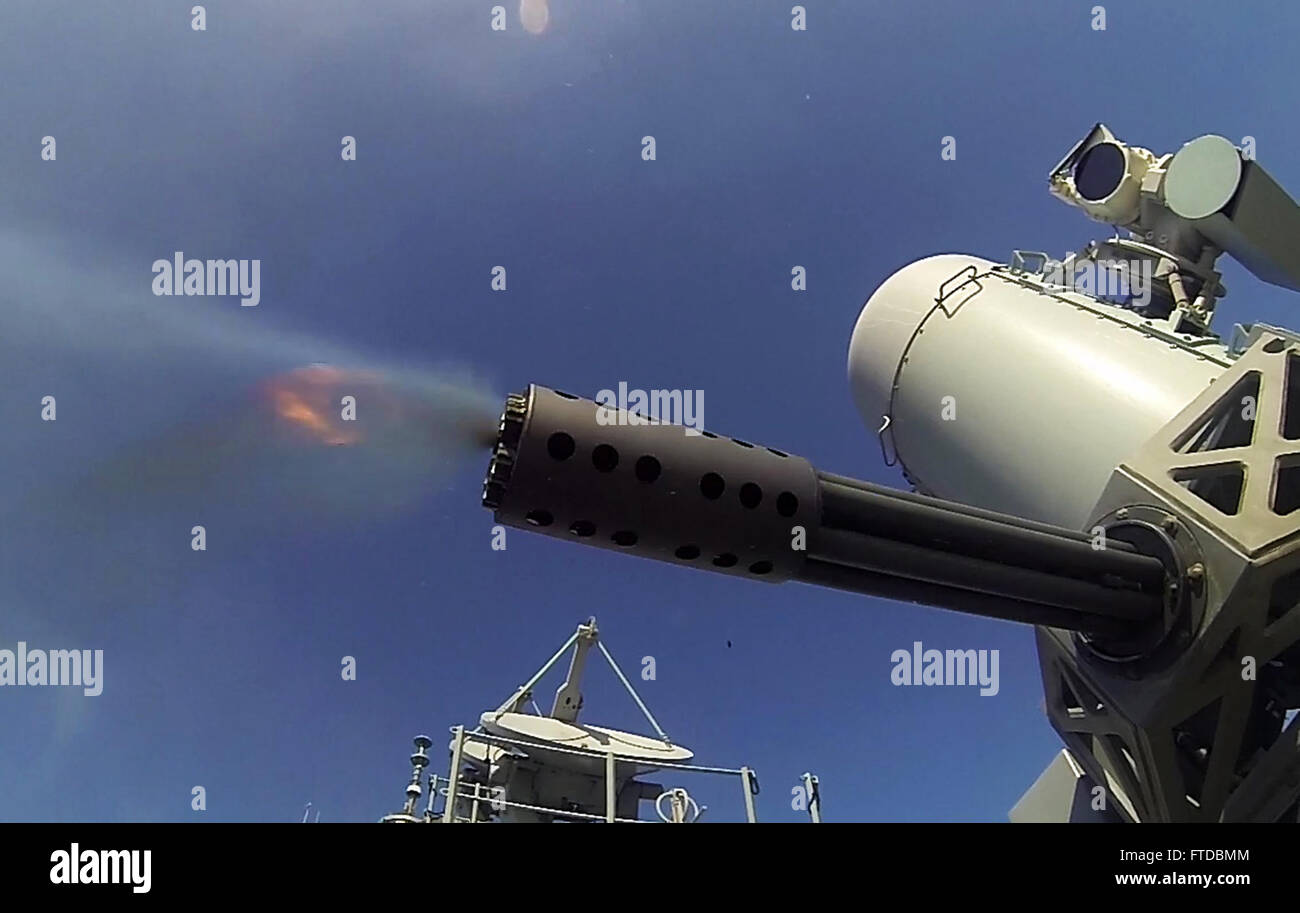 Fires its phalanx close in weapons cwis during live fire exercise stout ...