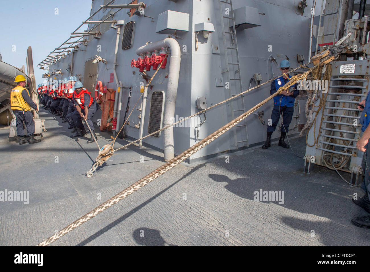 150523-N-XB010-228 MEDITERRANEAN SEA (May 23, 2015) Sailors assigned to ...