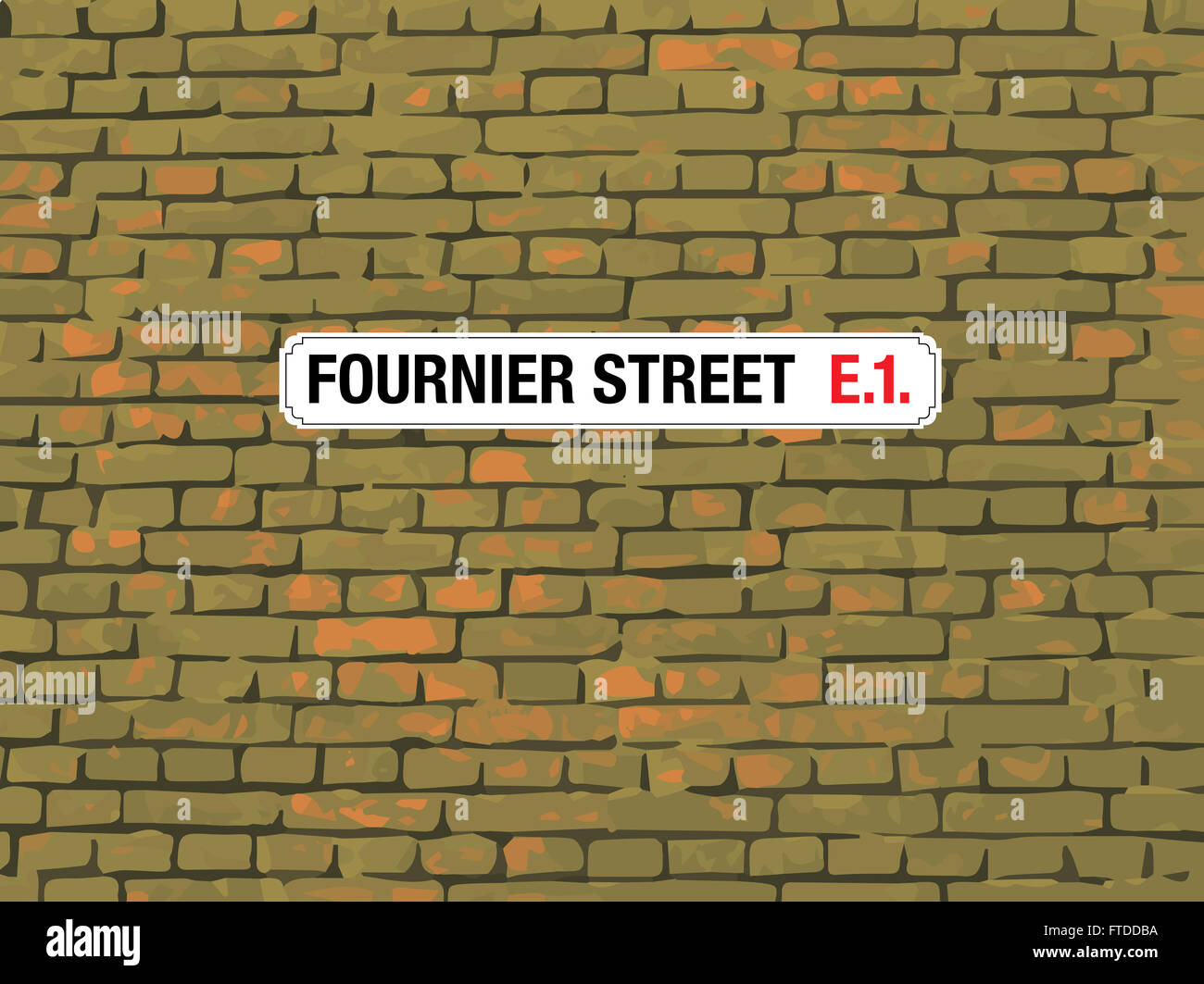 Fournier Street London E1 Sign On A Brick Background Stock Photo - Alamy