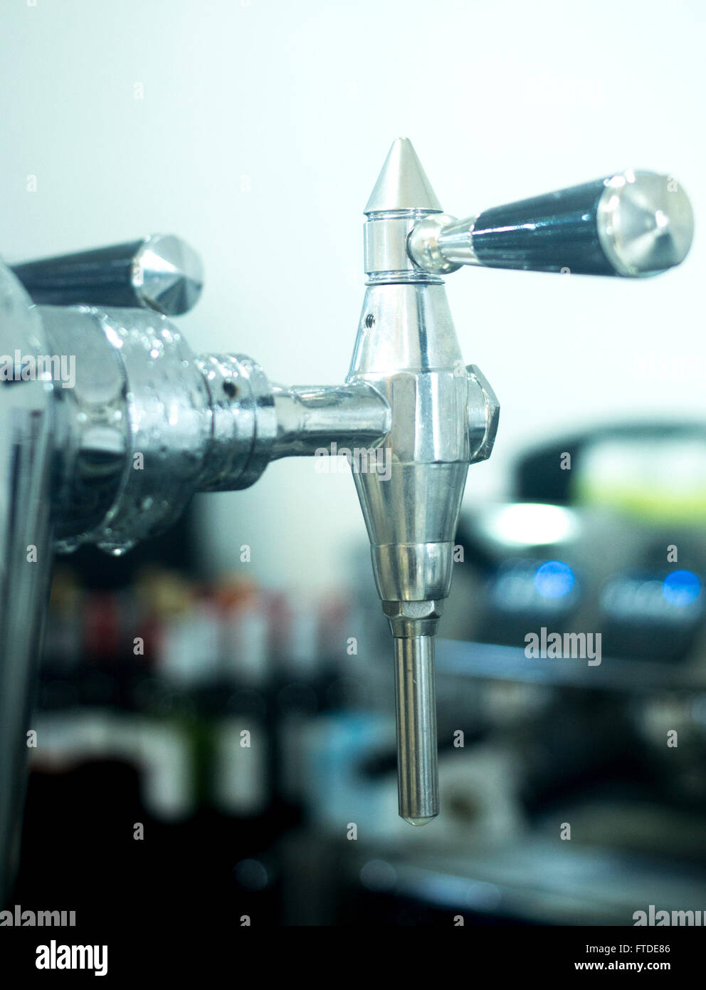 Draught beer pump tap in pub bar photo Stock Photo - Alamy