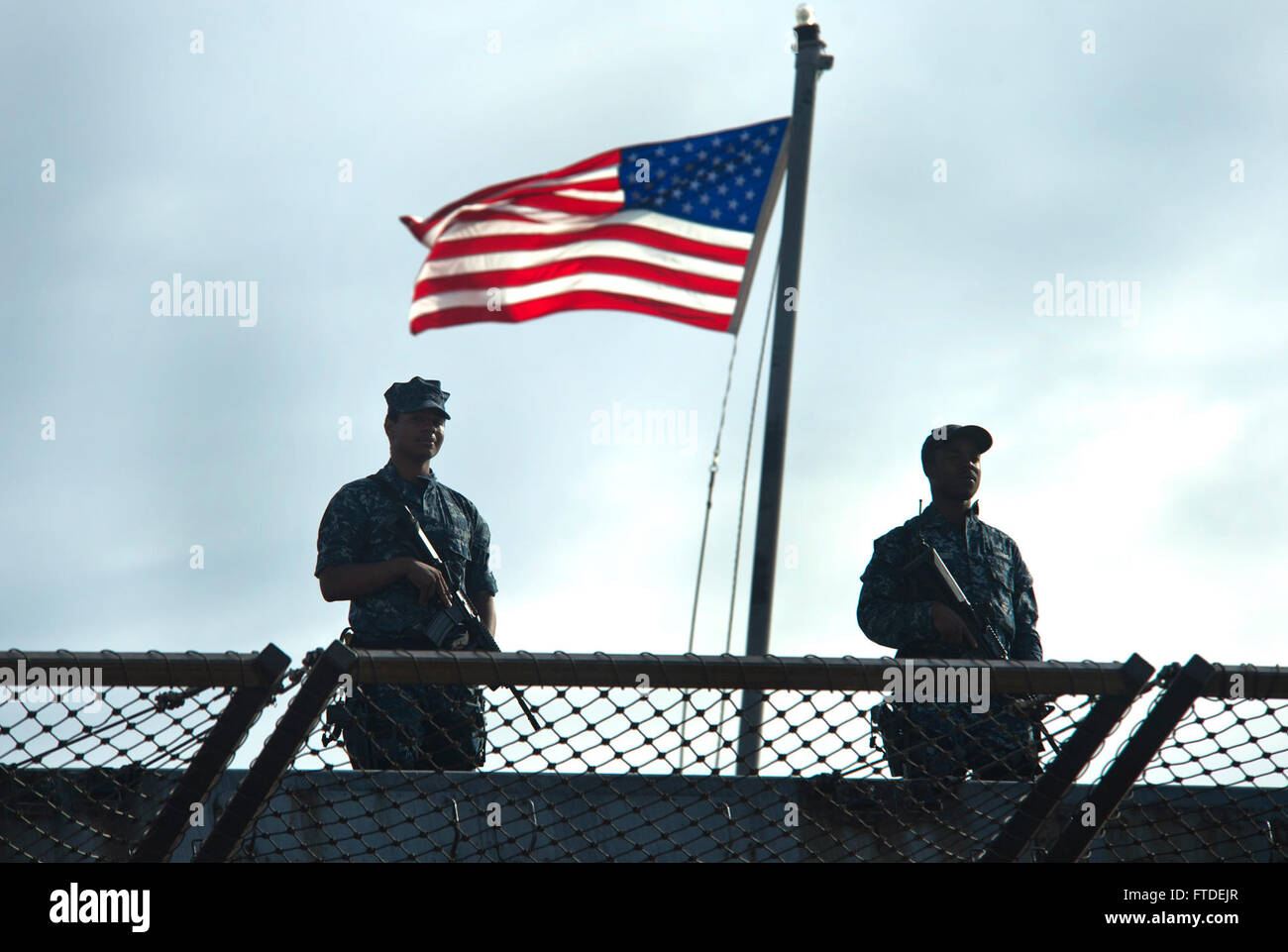 ROTA, Spain (Sept. 27, 2013) - Seaman Davion Chaidez, left, and ...
