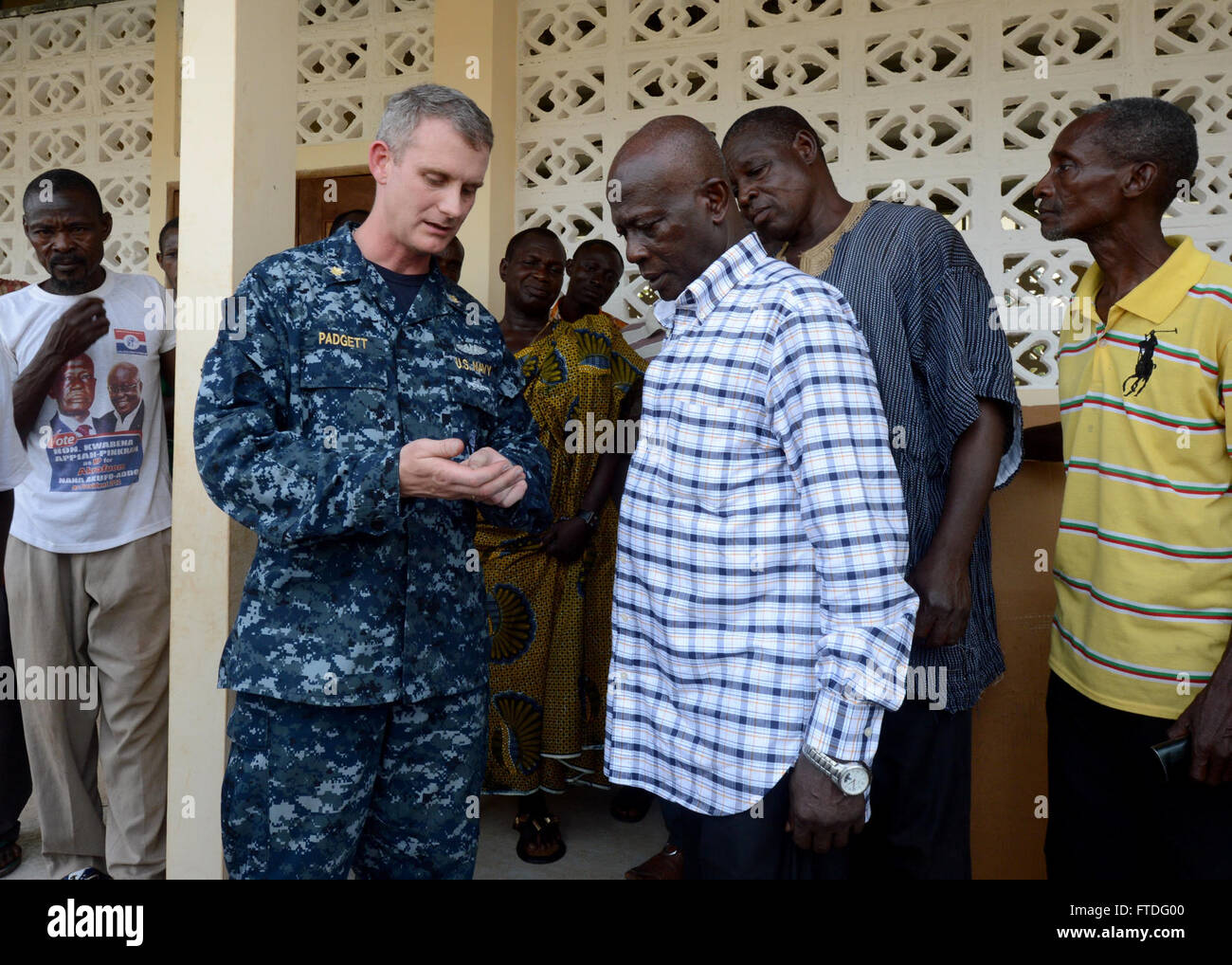 GRUMESA, Ghana (Oct. 2, 2013) Lt. Cmdr. Patrick L. Padgett, left ...
