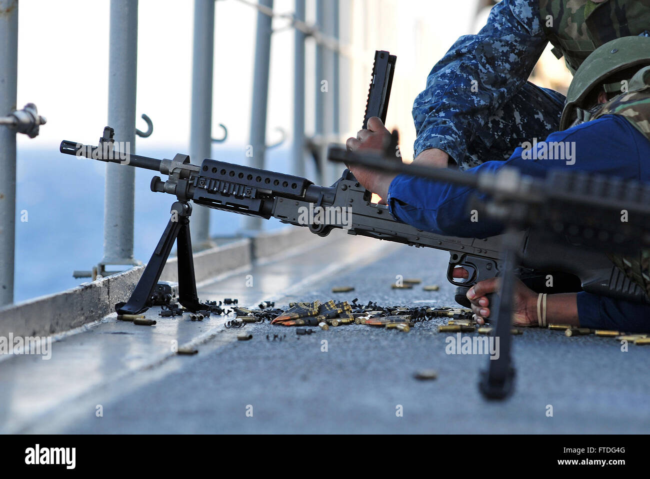 MEDITERRANEAN SEA (October 3, 2013) – A Sailor shows the range safety ...