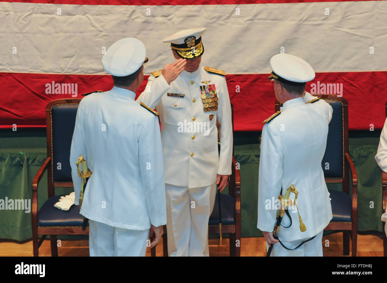 NAPLES, Italy (Oct. 11, 2013) Vice Adm. Frank C. Pandolfe, right ...